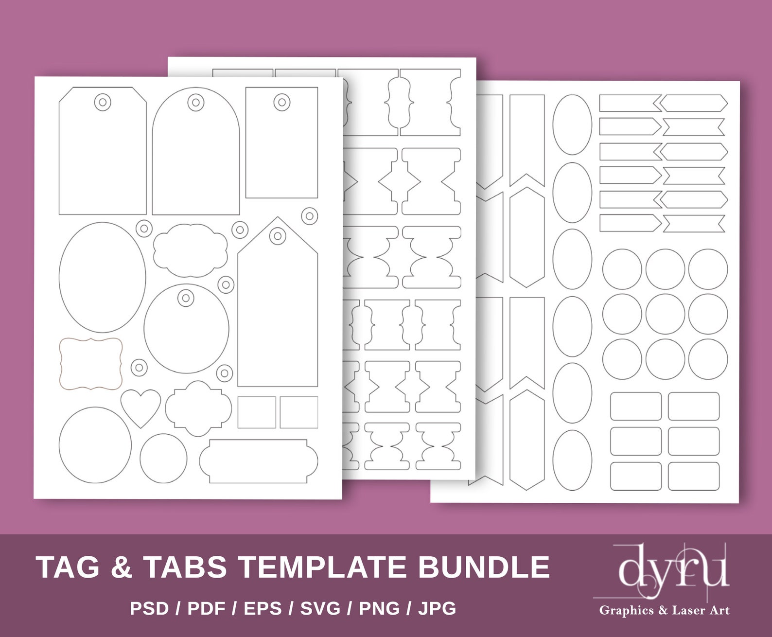 Printable Tabs, Label and Tag Templates, Junk Journal Tabs, Junk ...