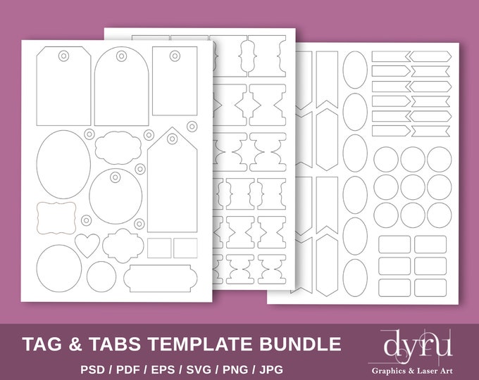 Printable Tabs, Label and Tag Templates, Junk Journal Tabs, Junk ...