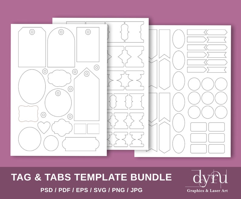 Printable Tabs, Label and Tag Templates, Junk Journal Tabs, Junk ...