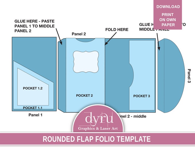 Flip Folio, Gift Card Folio, Folio Keepsake, Template, Junk Journal, Folder, Album, Insert, Fold ...