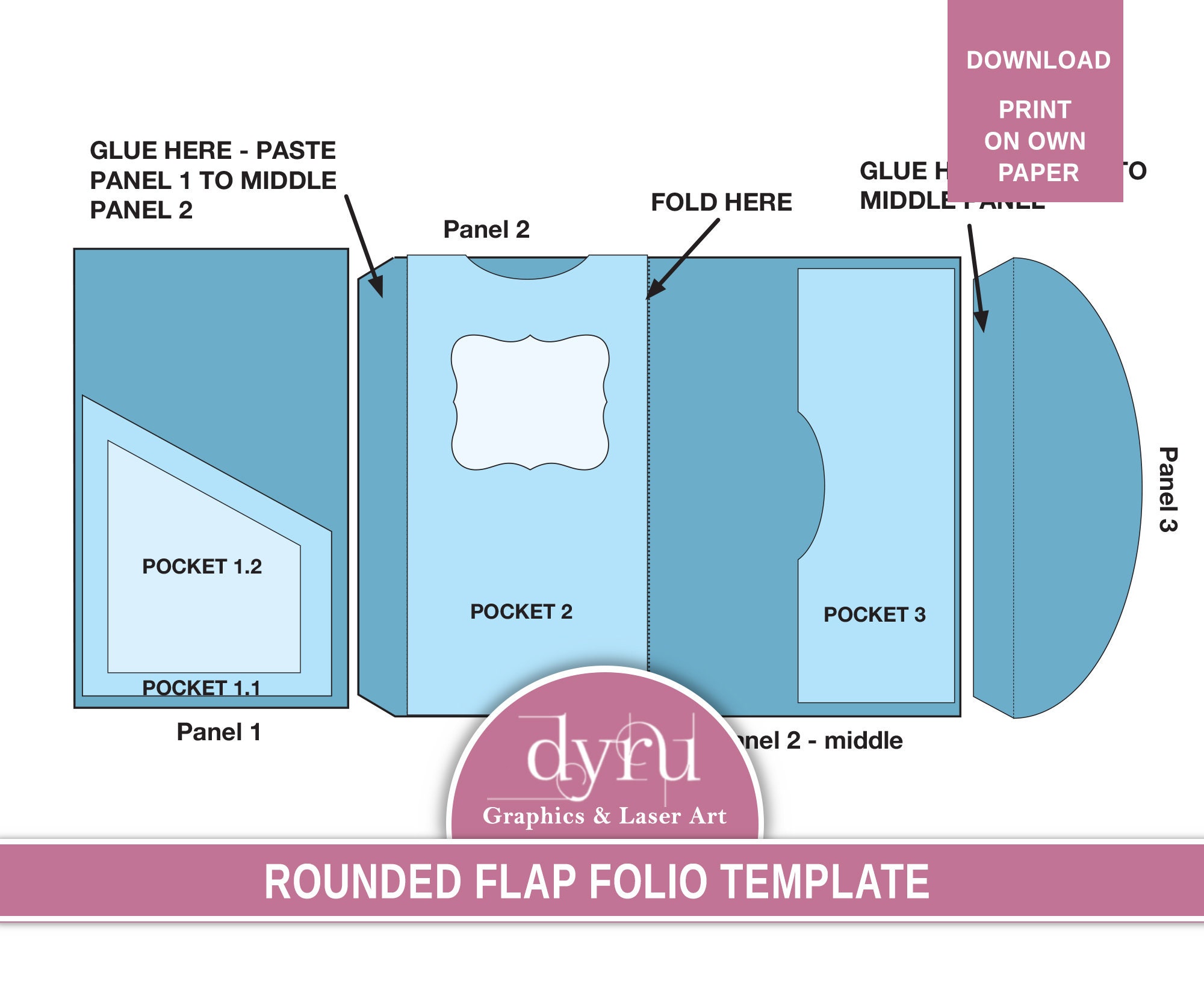 Flip Folio, Gift Card Folio, Folio Keepsake, Template, Junk Journal ...