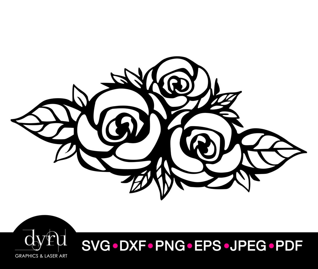 Bunch of Roses Svg, Roses Cut File, Roses Clipart, Rose File for Cricut ...