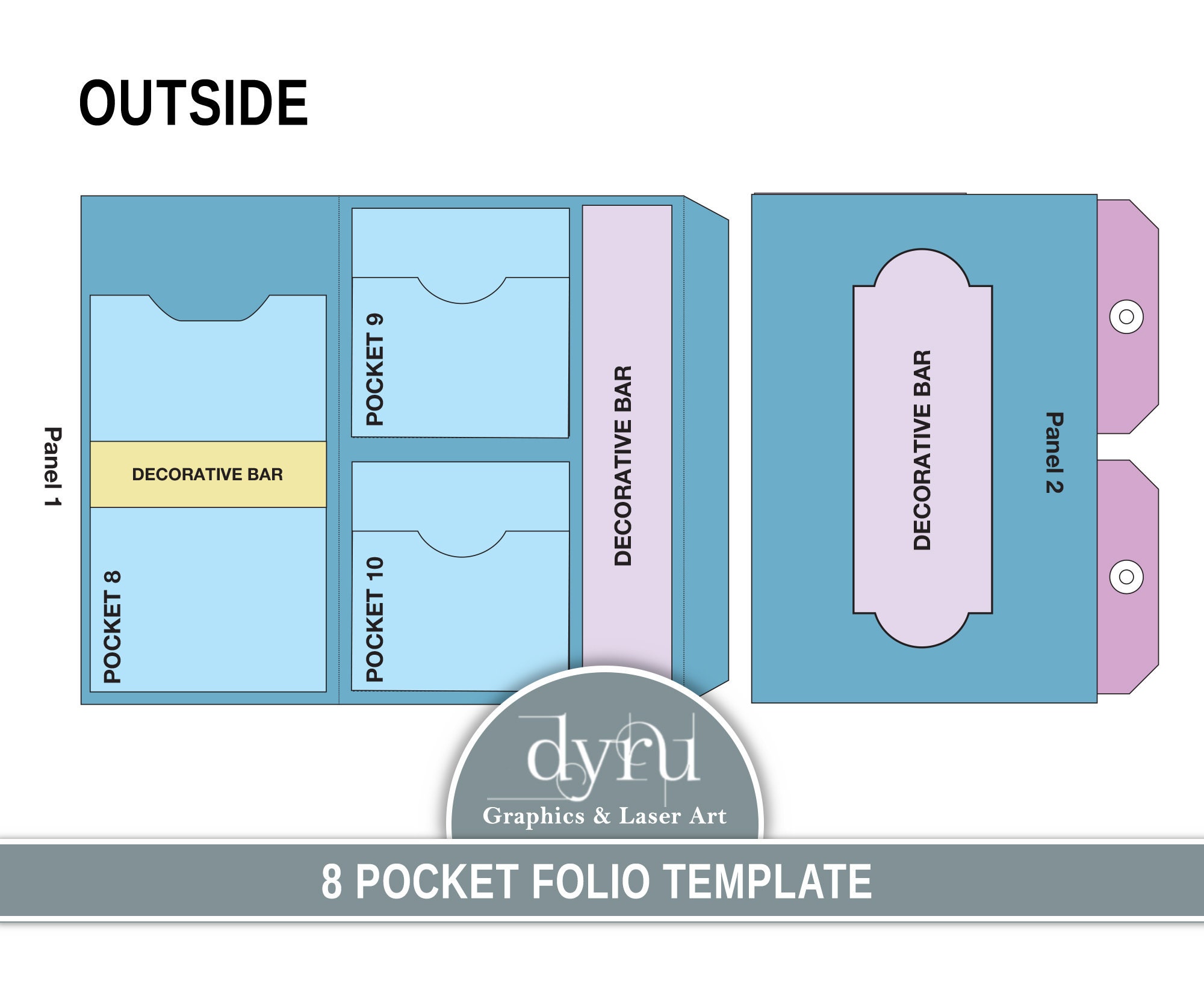 Folio Template, Heart Folio, Library Cards, Tri Fold, Craft, DIY, Folio ...