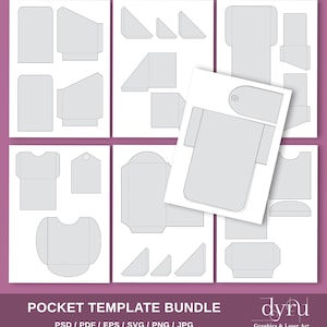 Junk Journal Pocket Bundle, Pocket Templates, Template Bundle, Ink ...