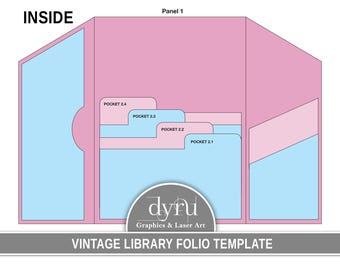 Folio Booklet, Digital Template, Pocket Folder, Folding Folio, Folio Kit, Junk Journal Printable ...