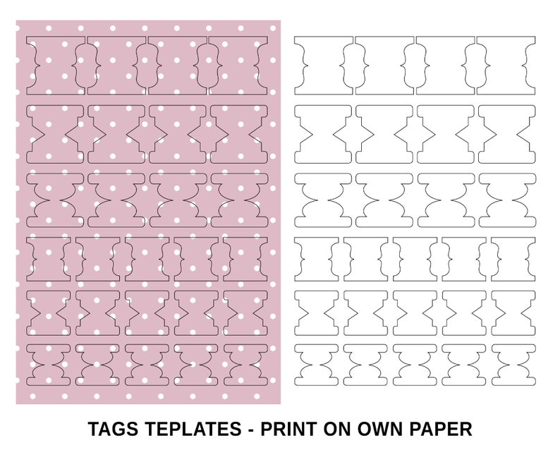 Printable Tabs, Label and Tag Templates, Junk Journal Tabs, Junk ...