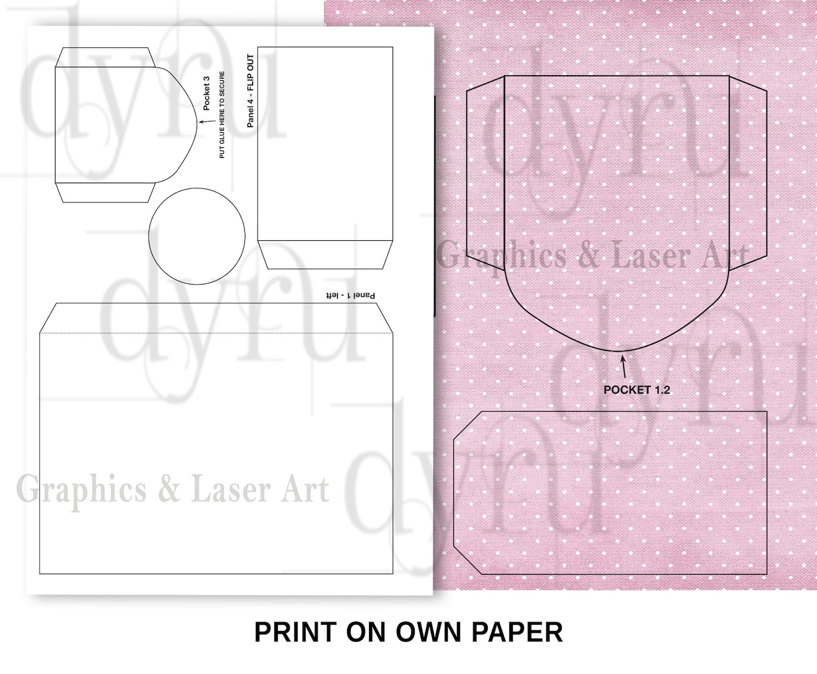 Envelope Folio Template, Waterfall Folio, Fold Out, Folio, Waterfall ...