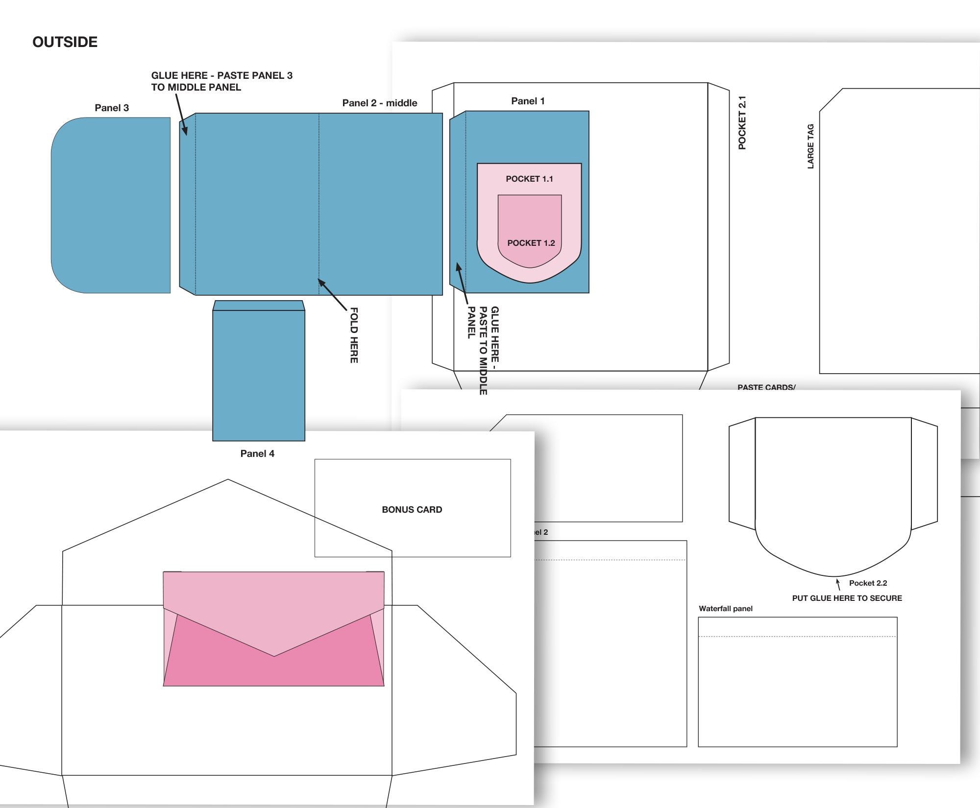 Envelope Folio Template, Waterfall Folio, Fold Out, Folio, Waterfall ...