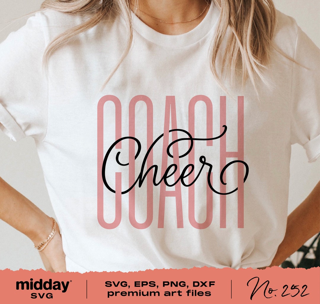 Cheer Coach, Svg Png Dxf Eps, Cheerleader Coach Shirt, Woven Script ...