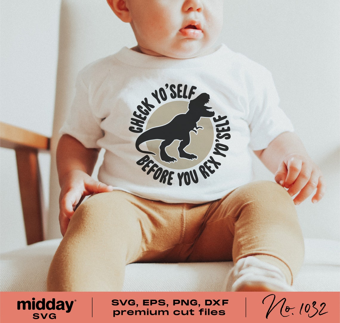 Dinosaur Svg T Rex Check Yo-self Svg Png Dxf Eps Funny Kids - Etsy