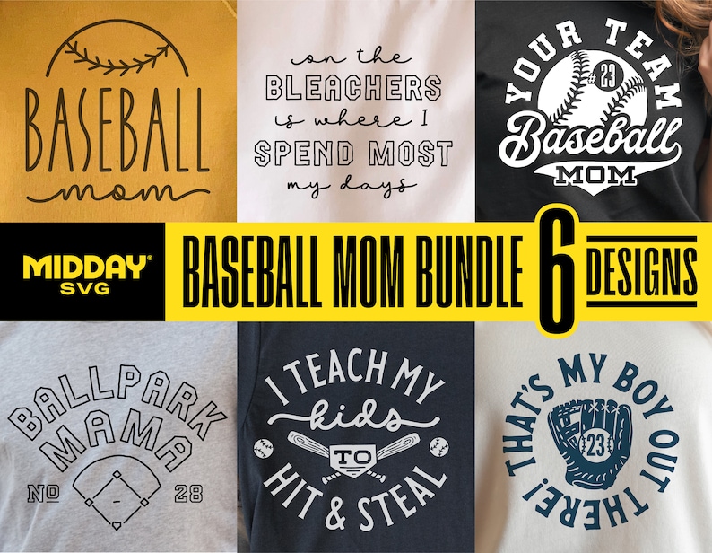 Baseball Mom SVG Bundle, Cricut Silhouette Cut Files (digital Download ...