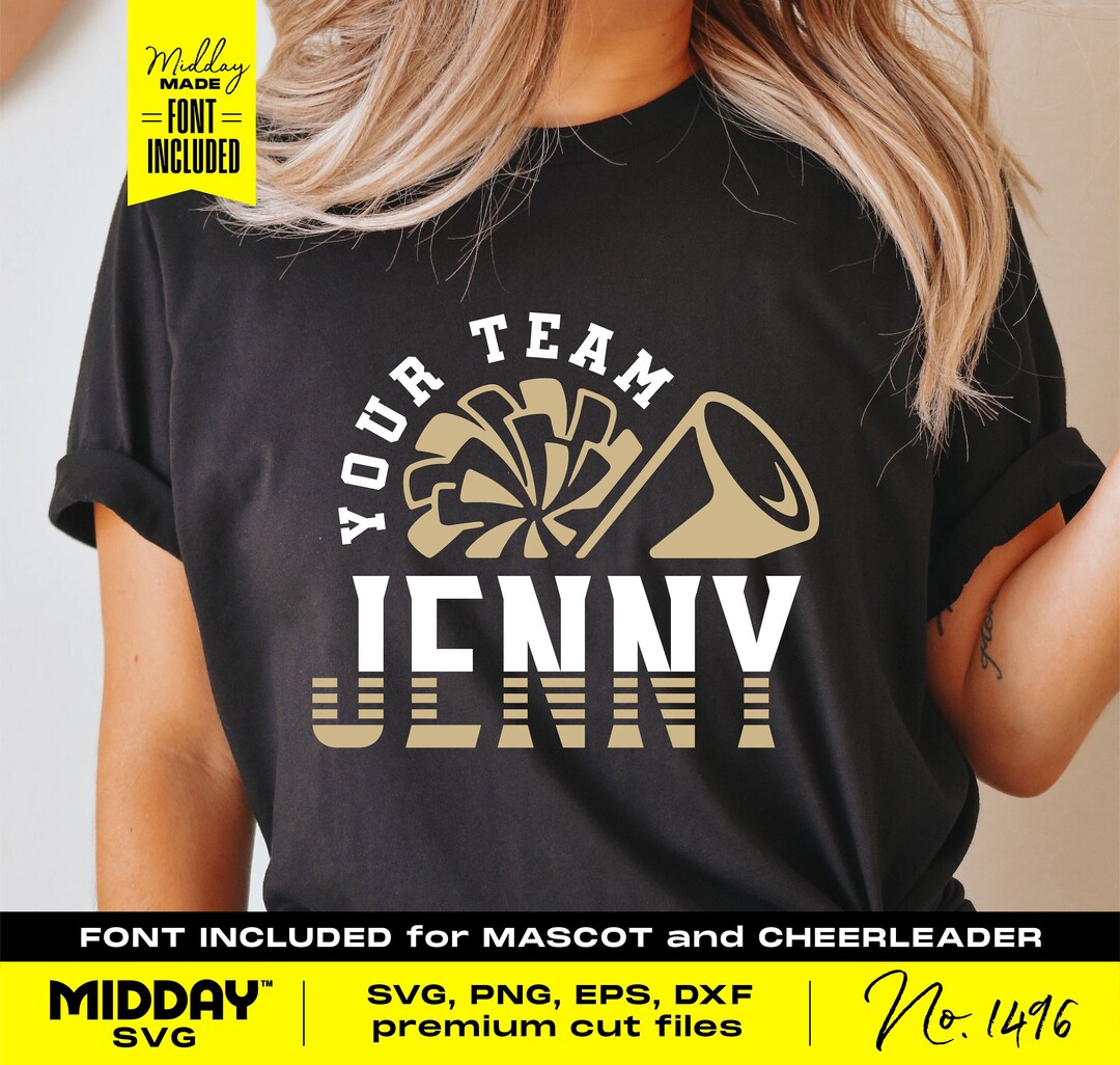 Cheerleader Svg Png, With Name, Cheer Team Template, Cheer Mom Svg Png ...