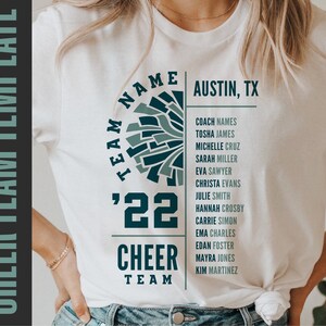 Cheer Team Template Svg Cheer Roster Svg Png Svg Dxf Eps Ai - Etsy