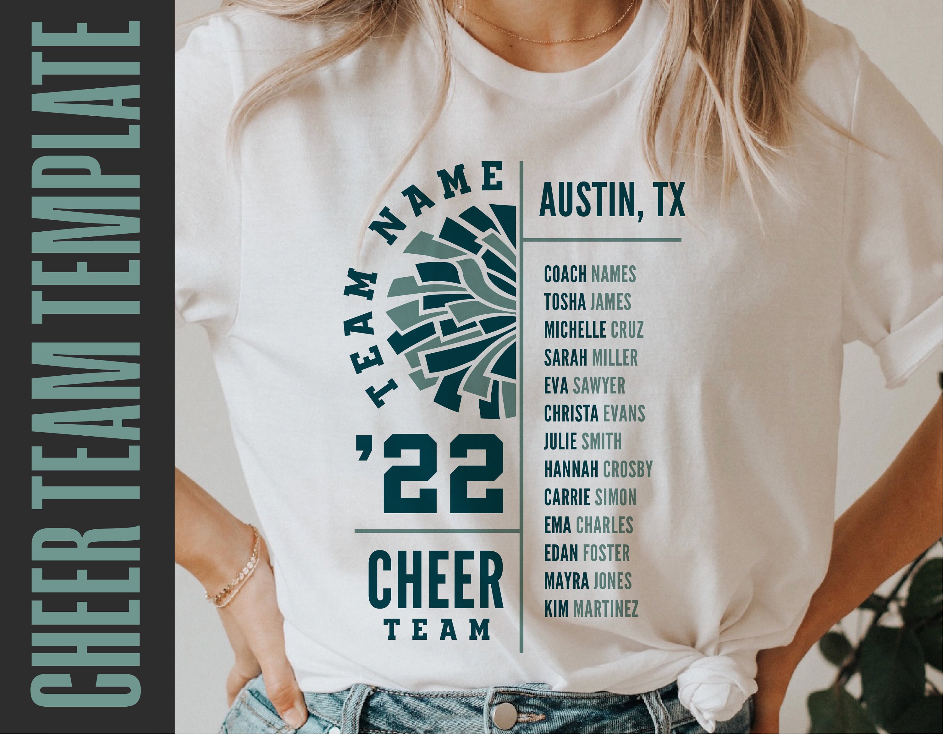 Cheer Team Template Svg Cheer Roster Svg Png Svg Dxf Eps Ai - Etsy