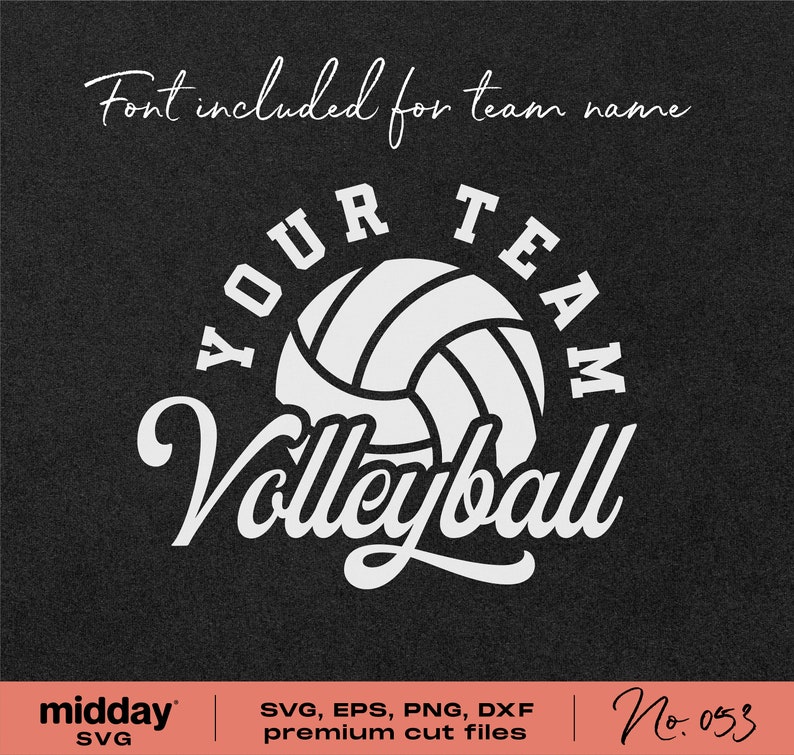 Volleyball Team Name Template (svg, Png, Dxf, Eps) (digital Download ...