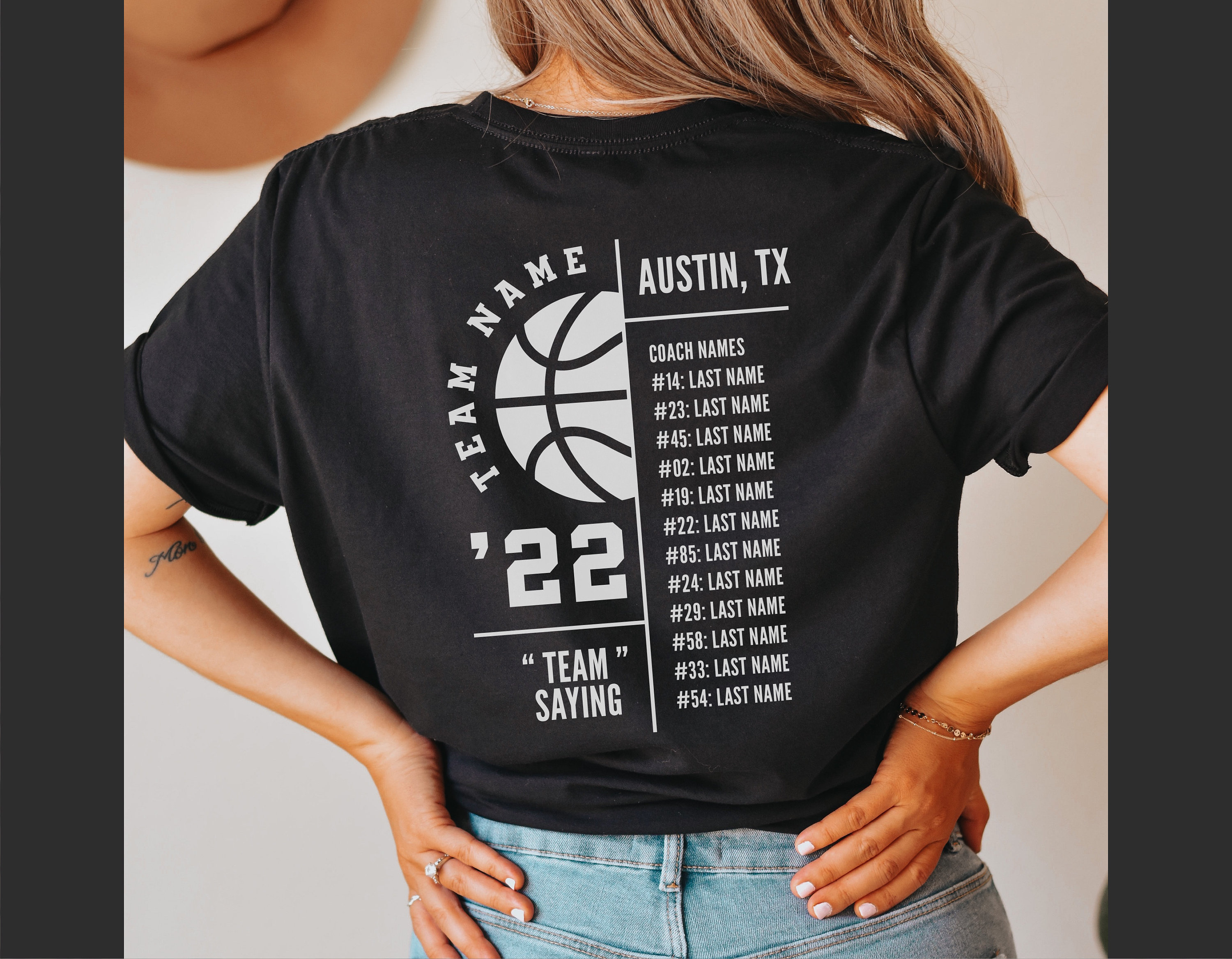 Basketball Team Svg Team Spirit Template Svg Roster Shirt - Etsy
