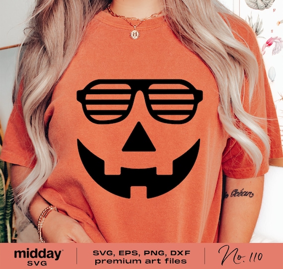 Cool Pumpkin Face Svg Png Dxf Eps Funny Halloween Shirt - Etsy