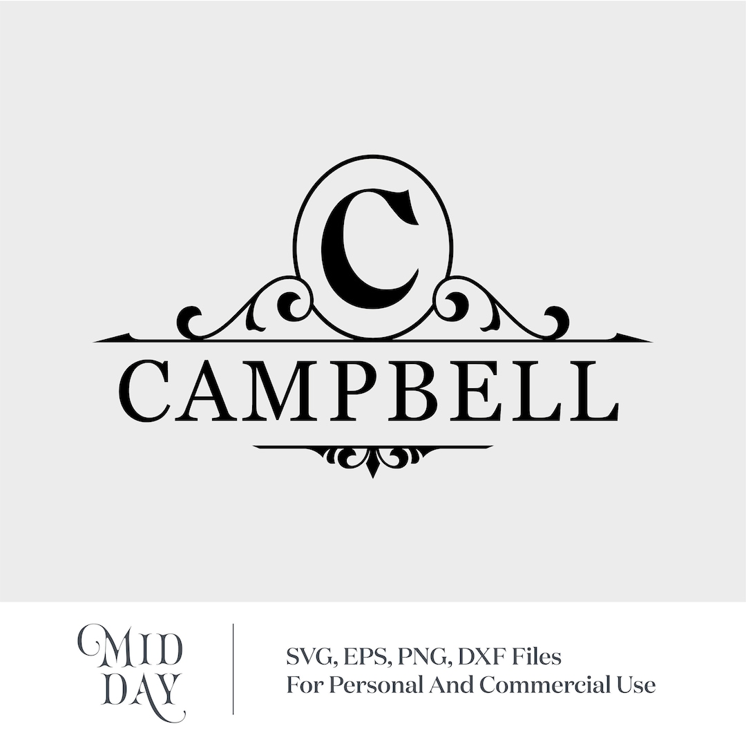 Letter C Split Monogram SVG, Family Name Initial (digital Download) - Etsy