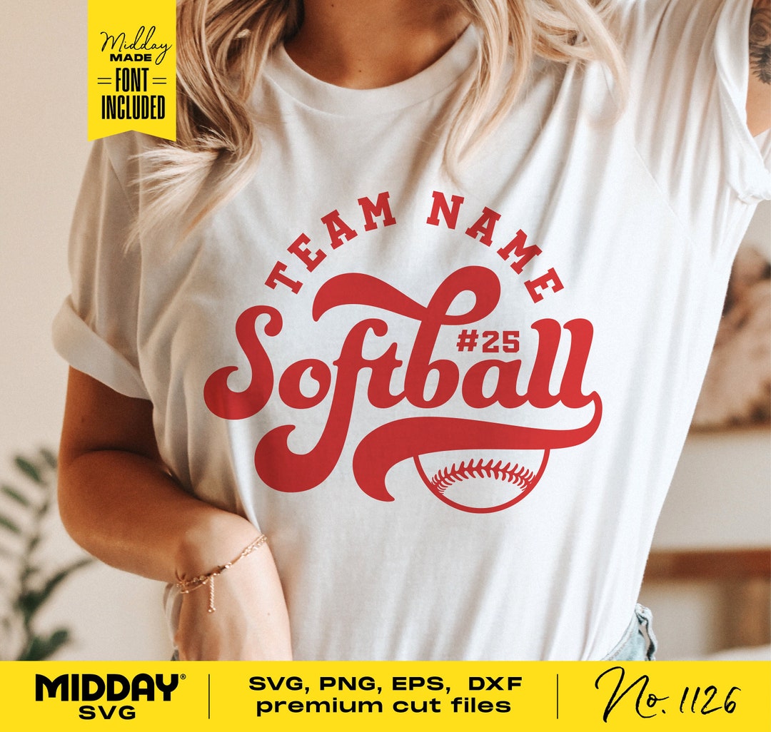 Softball Team Template, Svg Png Dxf Eps, Retro Softball Design ...