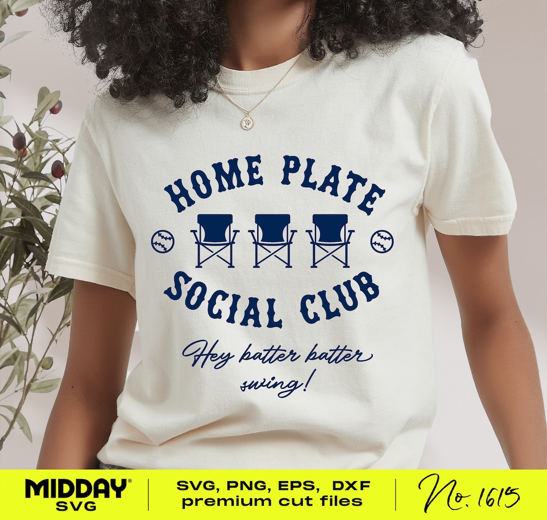 Home Plate Social Club Baseball SVG: Instant Download for Crafting - Etsy