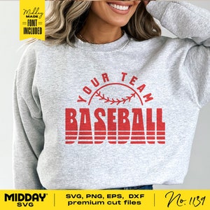 Baseball Svg Png, Team Template, Baseball Mom Svg Png, Retro Baseball ...