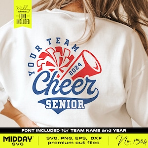 Cheer Senior Svg, Varsity Cheerleader Svg, 2026, Senior Cheer Team ...