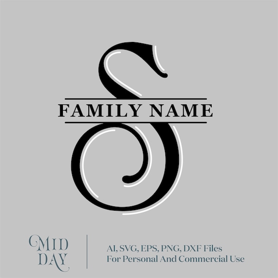 Split S SVG Split Monogram S SVG Split Letter Monogram Svg - Etsy