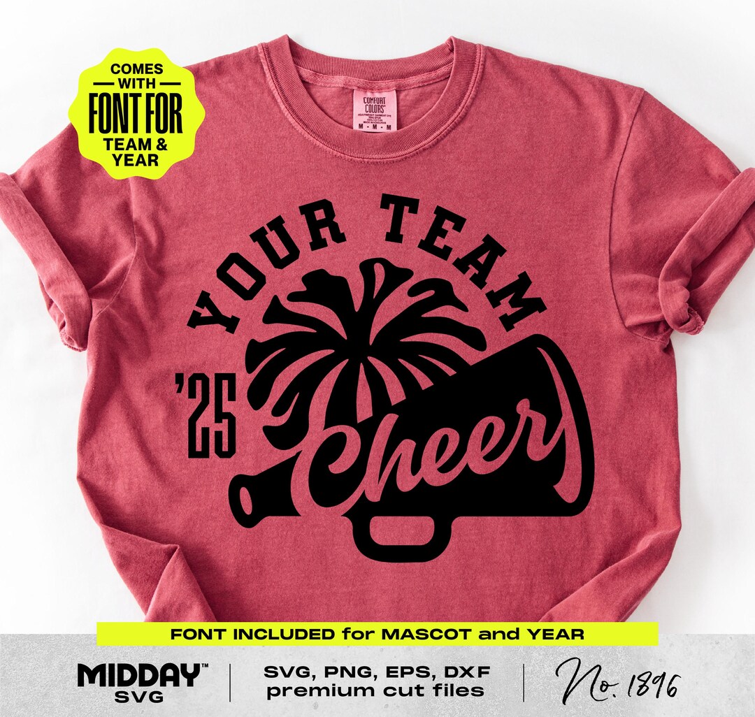 Cheer Team SVG, Font Template Bundle, Cheerleading Design (digital File ...
