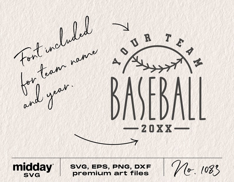 Baseball Team SVG Template With Font (digital Download) - Etsy