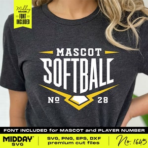 DYI Customizable Softball Home Plate SVG With Custom Mascot & Player ...