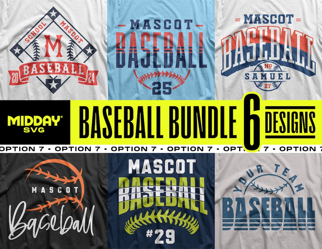 Bold Baseball Template SVG Bundle V7 - Instant Download for DIY Crafts ...