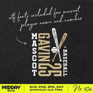 Customizable Baseball Team Template SVG: Personalize With Player Name ...
