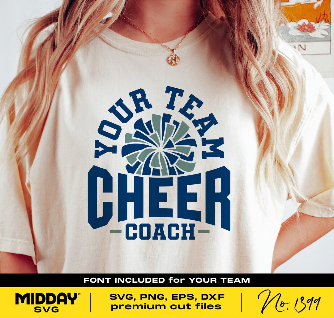 Cheer Coach Svg, Png Dxf Eps, Cheerleader Coach Shirt, Pom Pom Svg Png ...