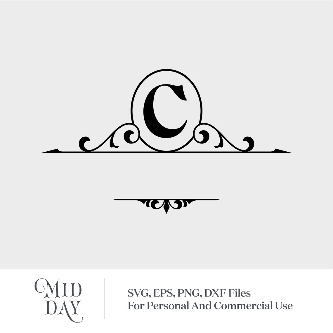 C Monogram Download SVG Split Letter C initial Svg Mailbox | Etsy