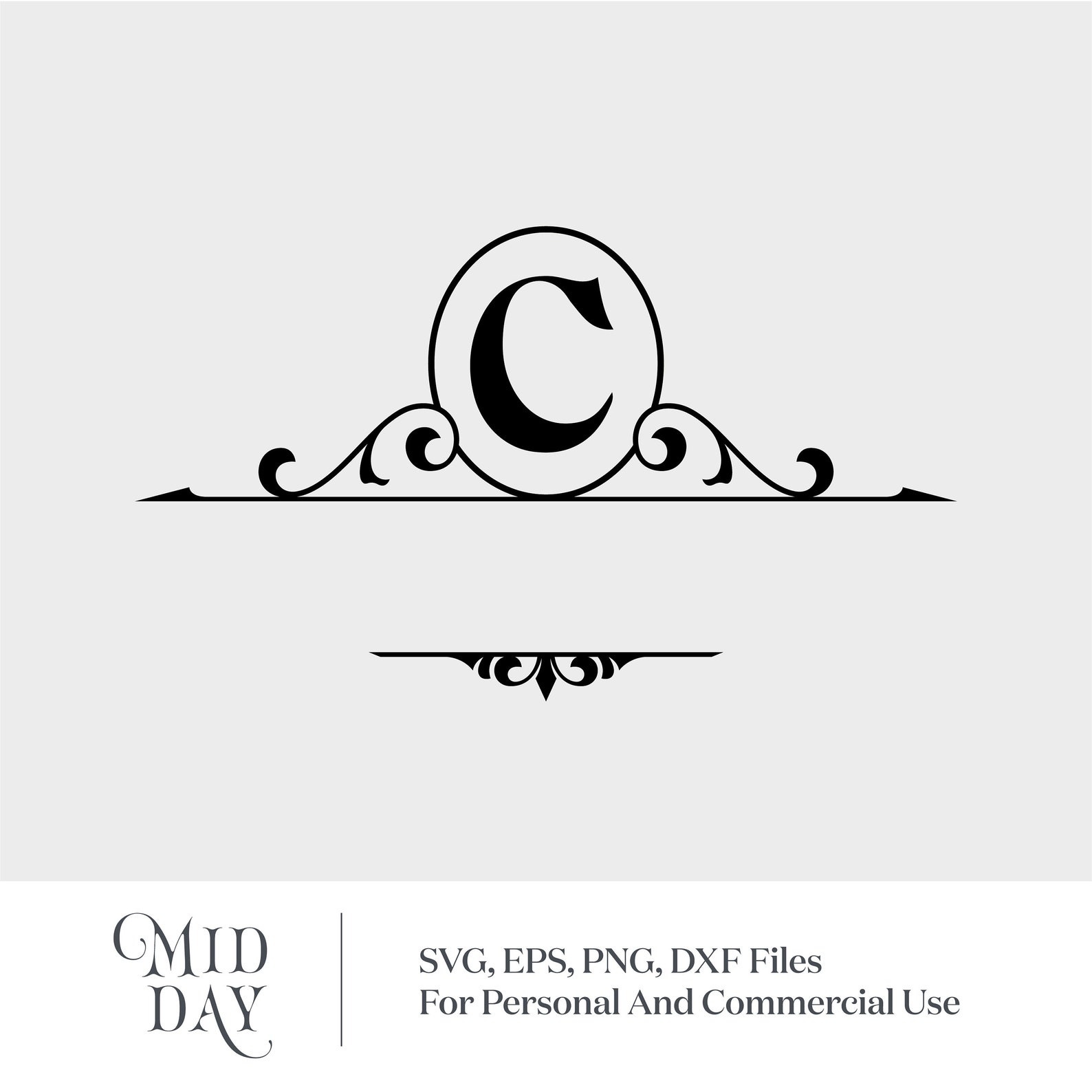 C Monogram Download SVG Split Letter C initial Svg Mailbox | Etsy