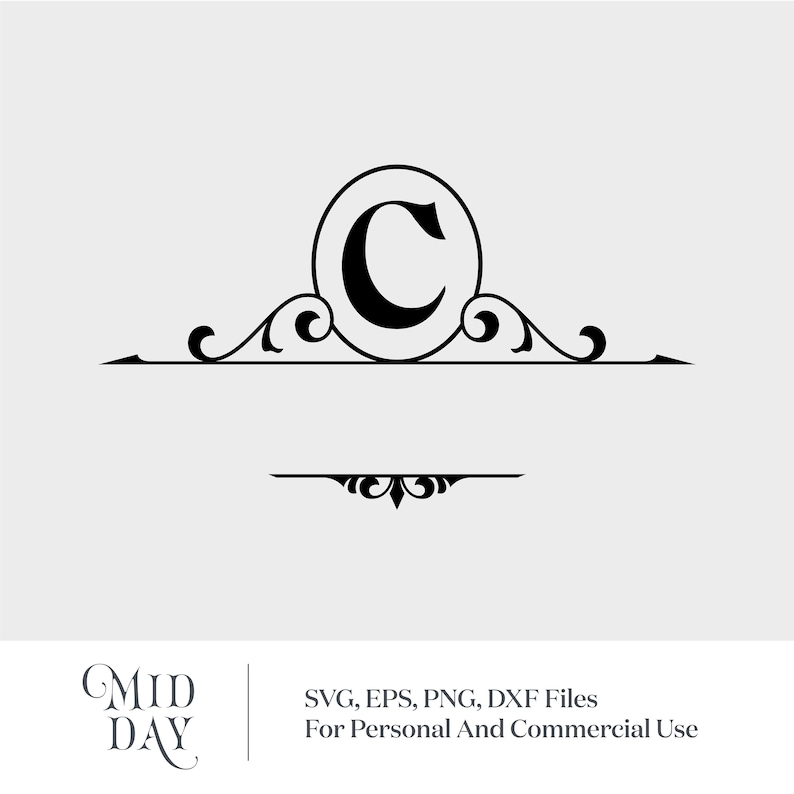 Letter C Split Monogram SVG, Family Name Initial (digital Download) - Etsy