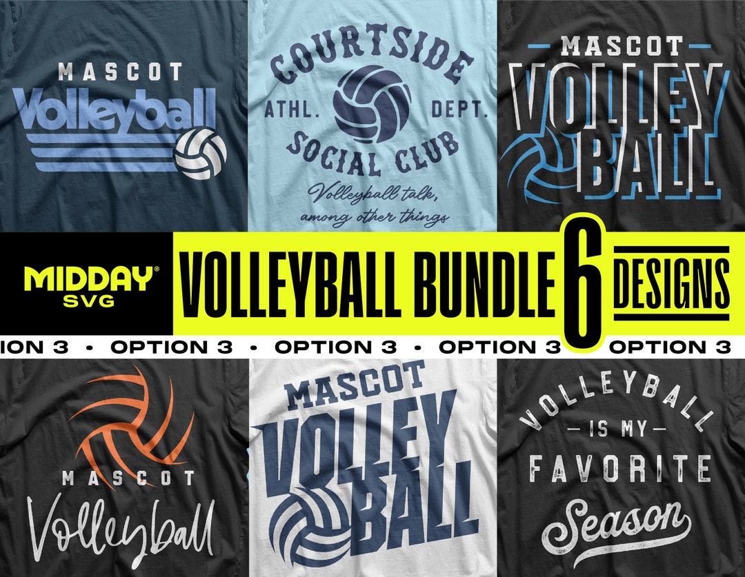 Volleyball Svg Bundle, Png Dxf Eps, Volleyball Team Shirt Design Bundle ...