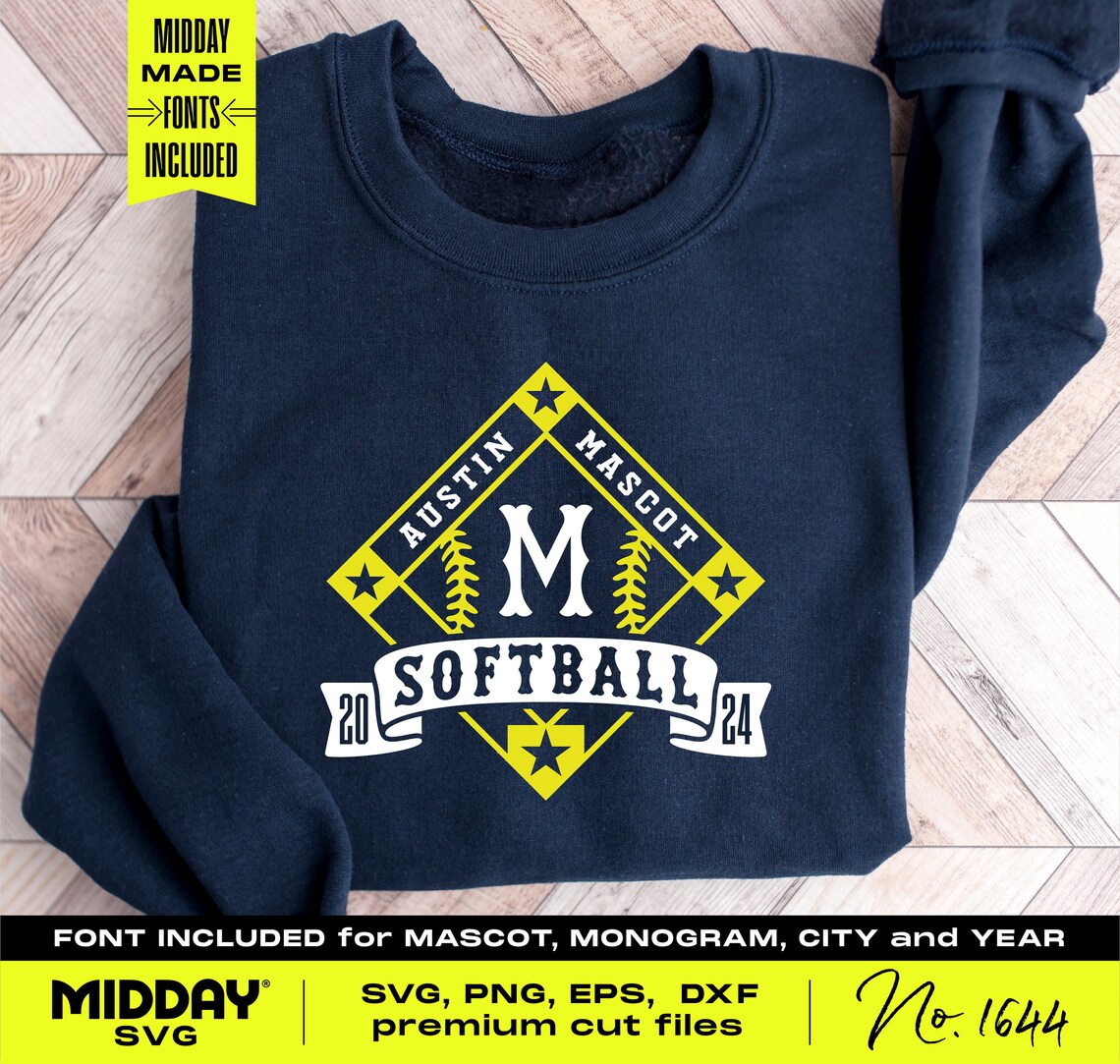 Softball Team Diamond SVG: Customizable Design (digital Download) - Etsy