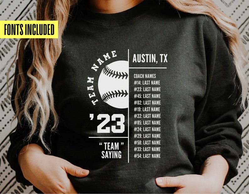 Baseball Team Banner SVG, Roster Template (digital Download) - Etsy