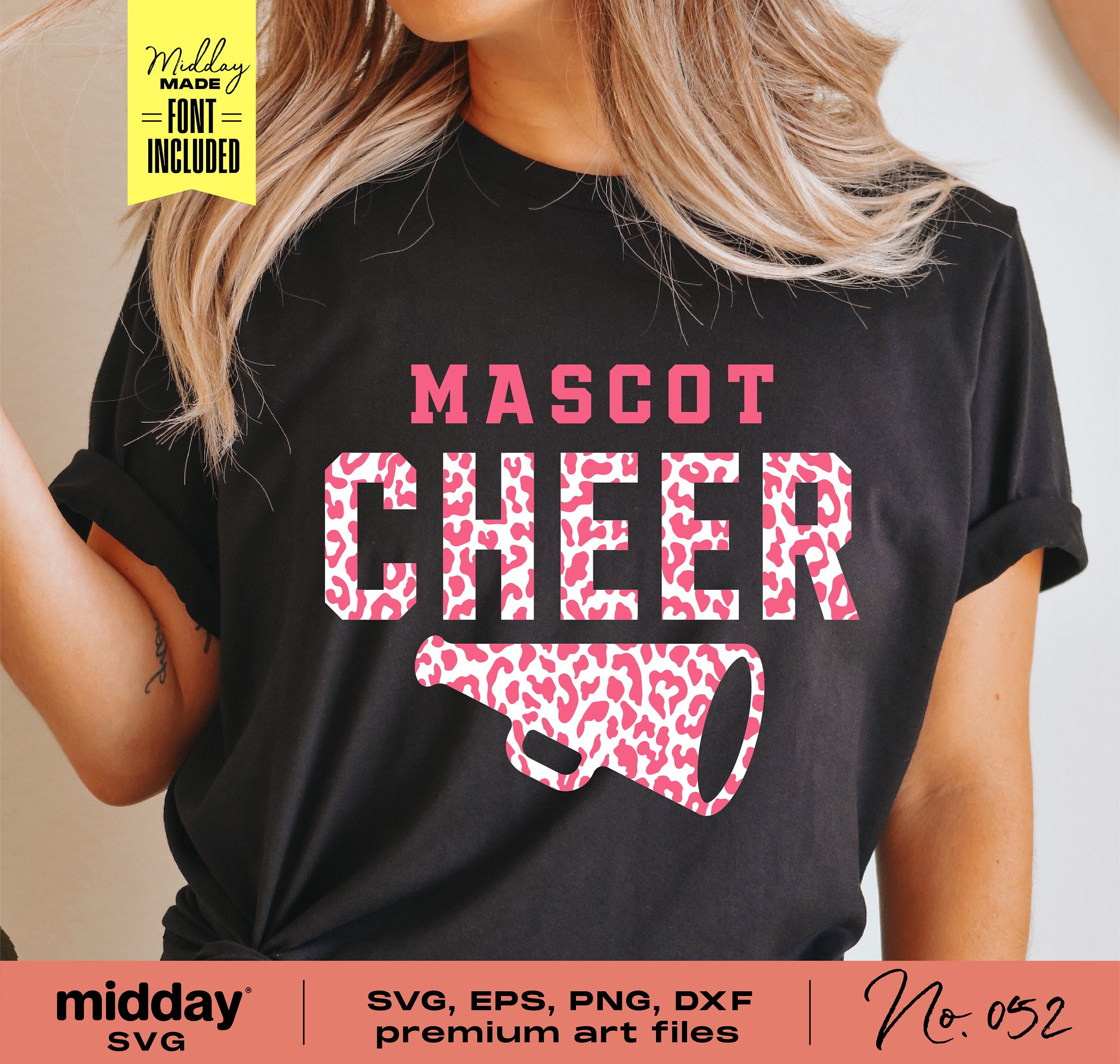 Cheerleader Svg Template Megaphone Svg Leopard Print Cheer - Etsy