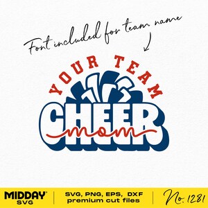 Cheer Mom Svg, Dxf Eps Png, Pom Pom Svg, Cheerleader Team Shirt Design ...