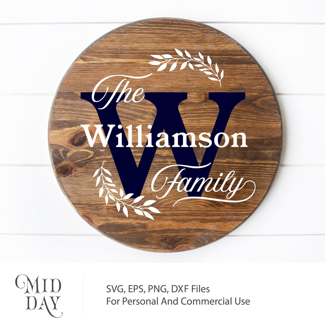 Family Monogram SVG, Round Farmhouse Sign (digital Download) - Etsy