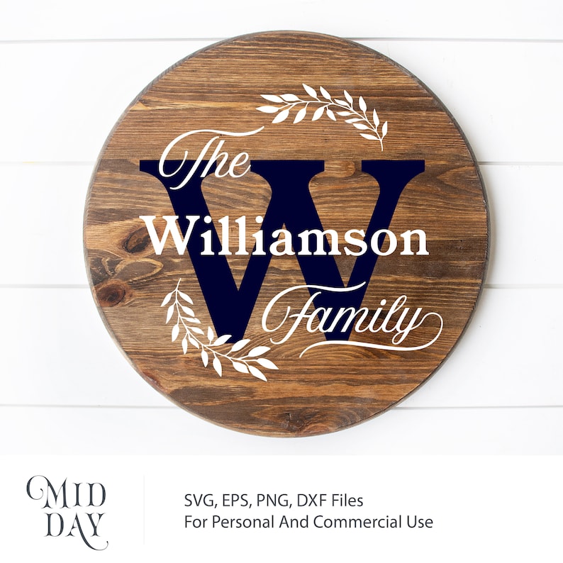 Family Sign Monogram Svg Monogram Round Sign SVG Farmhouse - Etsy