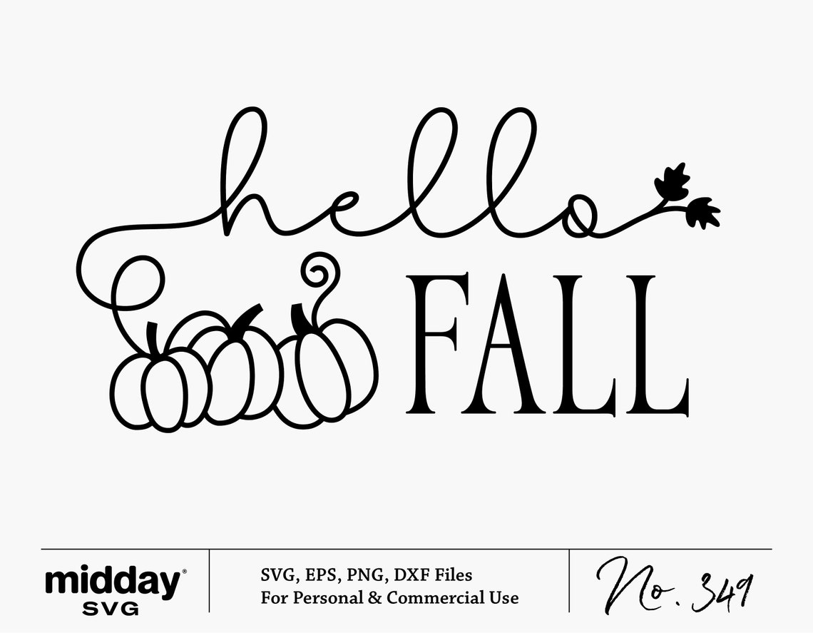 Hello Fall Sign SVG Fall Autumn Png for Shirts Popular Fall | Etsy
