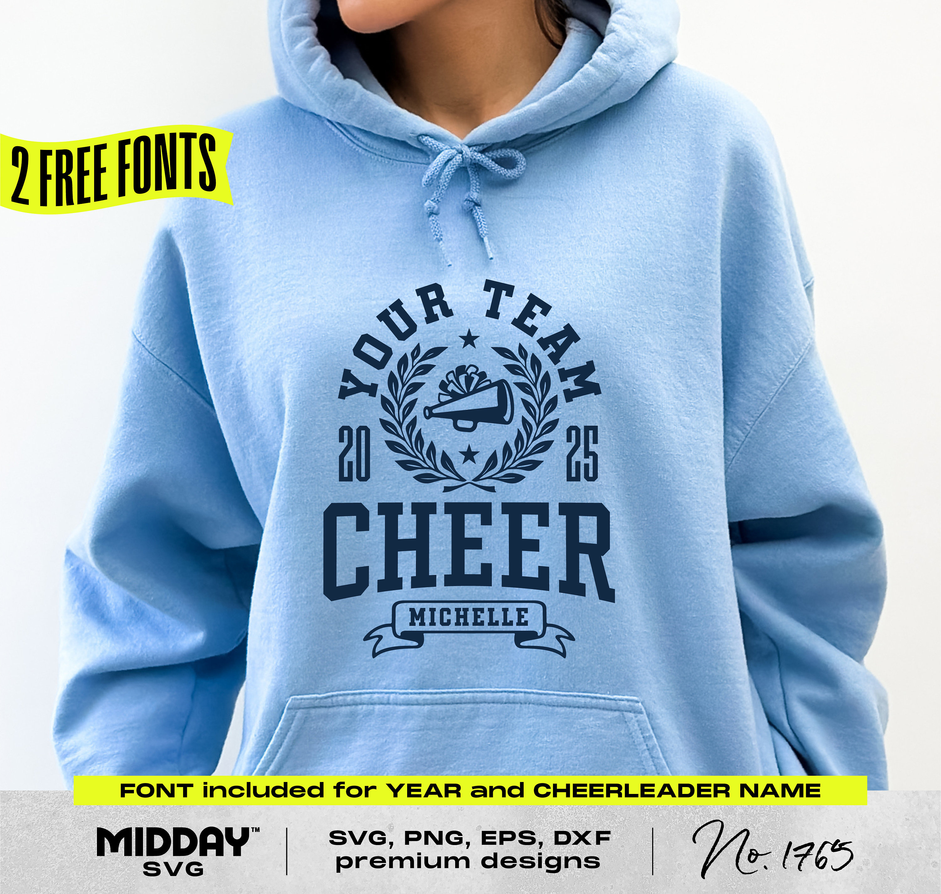 Cheer Team SVG Template With Font, Cheerleading Shirt Design (digital ...