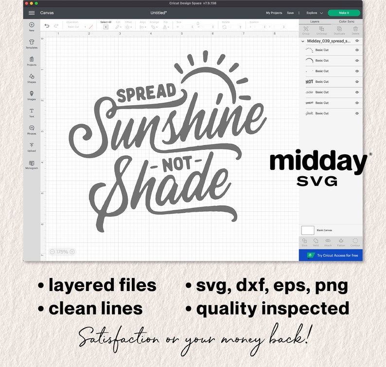 Spread Sunshine Not Shade Svg Png Dxf Eps Summer Vibes - Etsy