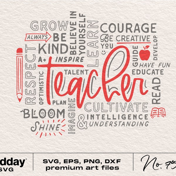 Teacher Svg Word Art - Etsy