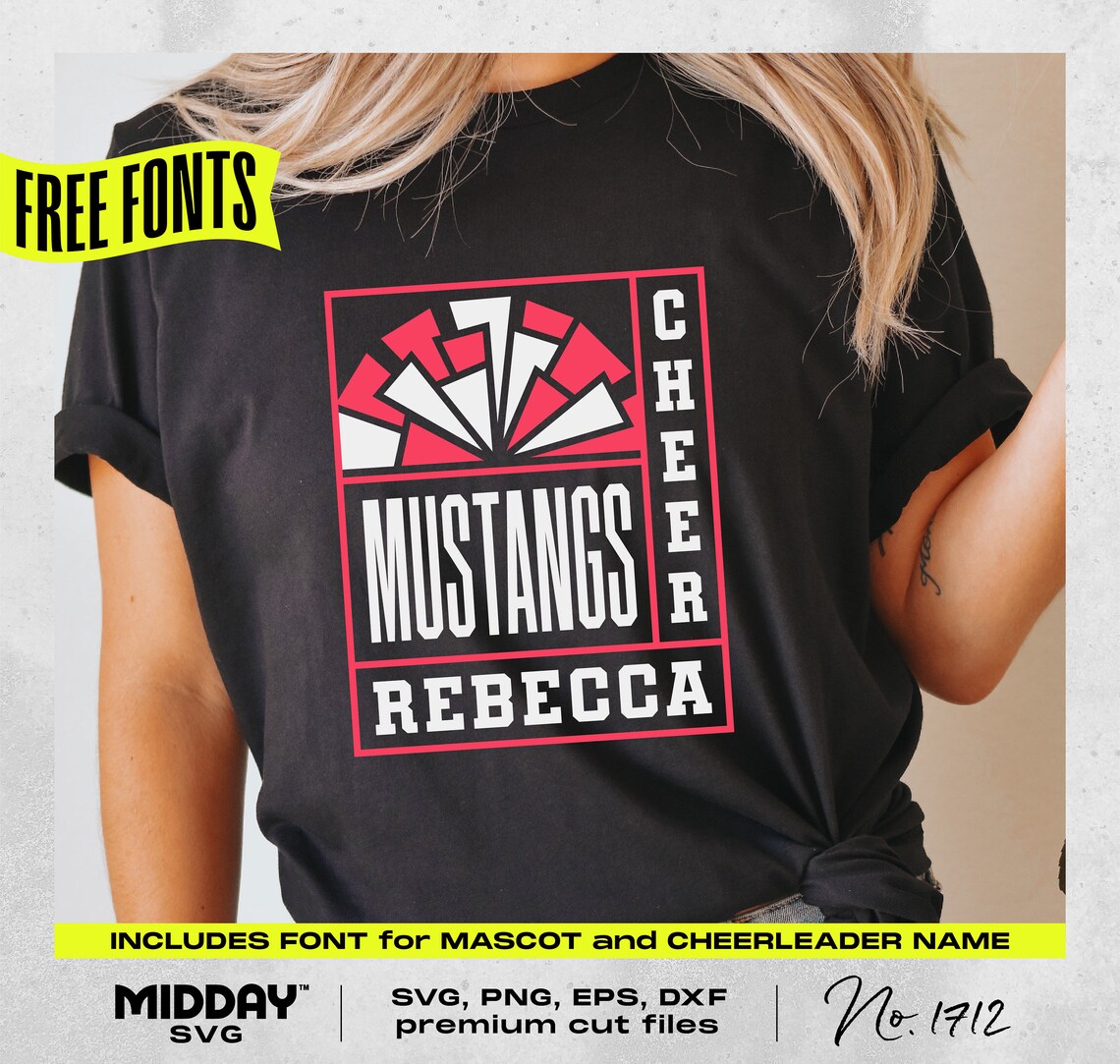 Cheer Team Template SVG PNG: With Font for Mascot and Cheerleader Name ...