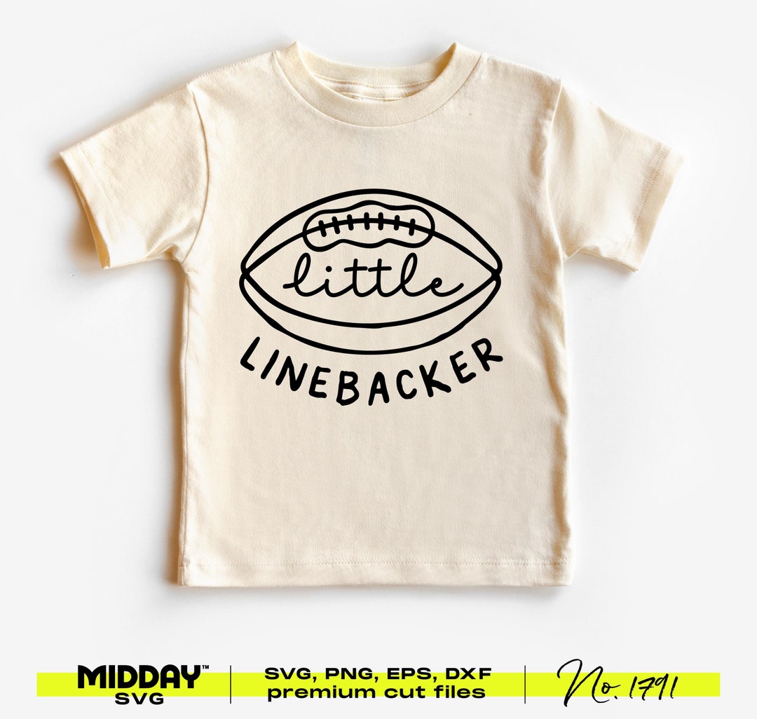 Little Linebacker Svg Png, Funny Football Toddler Kids Design for Shirt ...