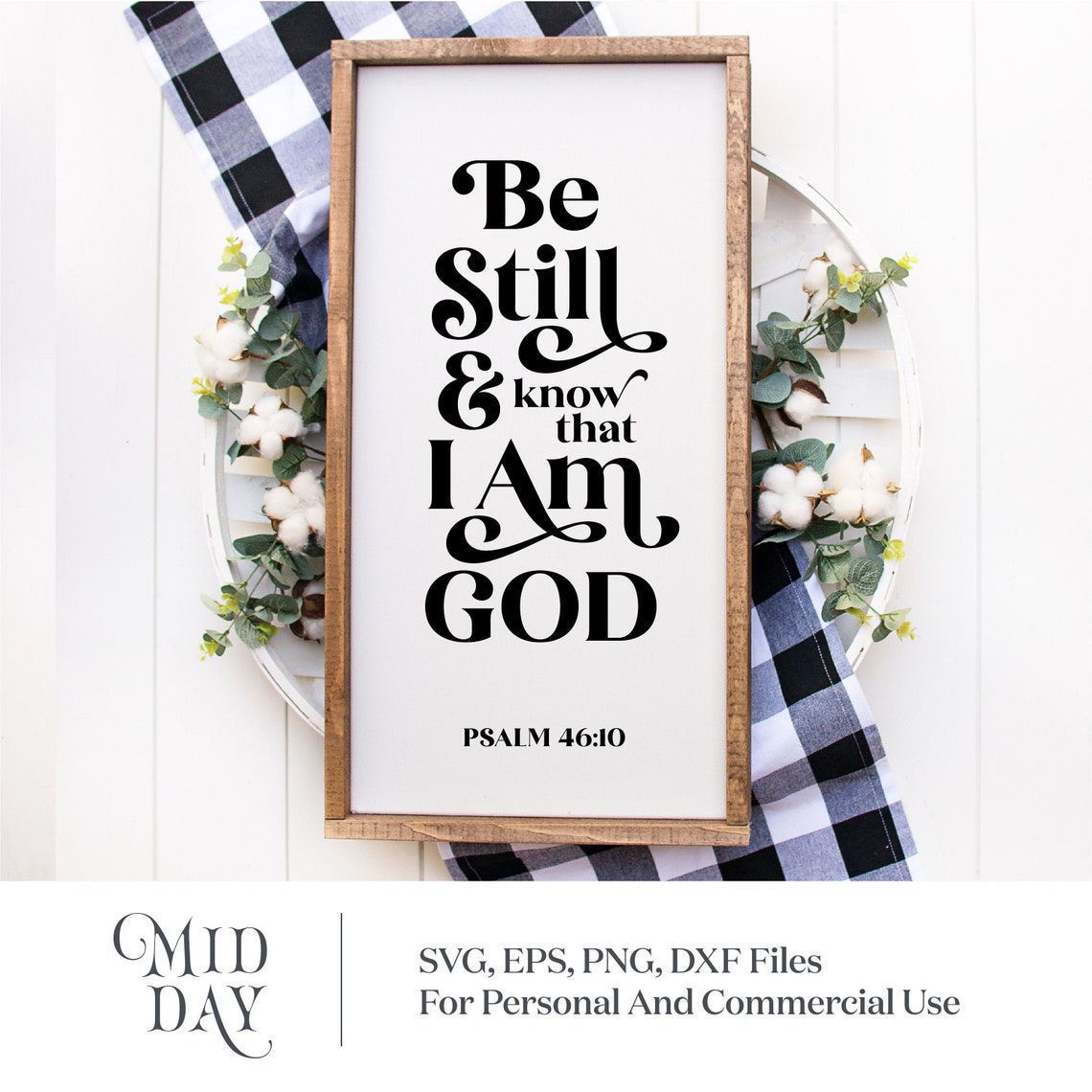 Be Still Christian SVG File, Bible Verse (digital Download) - Etsy